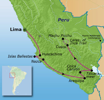 Reisroute – Rondreis Peru